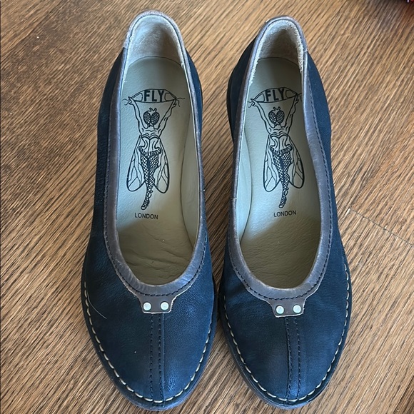 Fly London | Shoes | Fly London Womens Black Leather Wedge Shoes | Poshmark